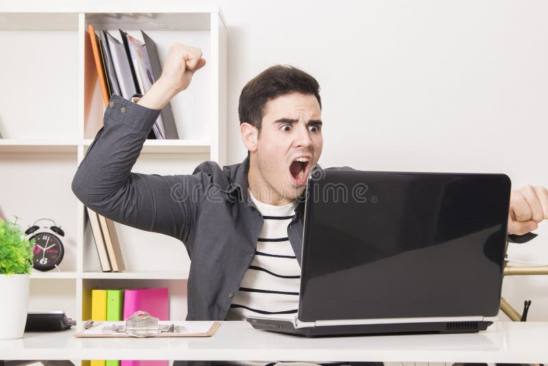 532 Man Celebrating Front Computer Photos - Free & Royalty-Free Stock ...