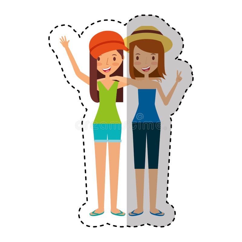 Young People Character with Summer Clothes Stock Vector - Illustration ...