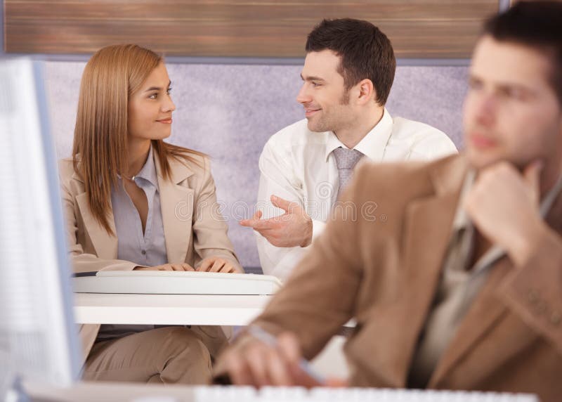 Young People Chatting at Training Course Smiling Stock Photo - Image of ...