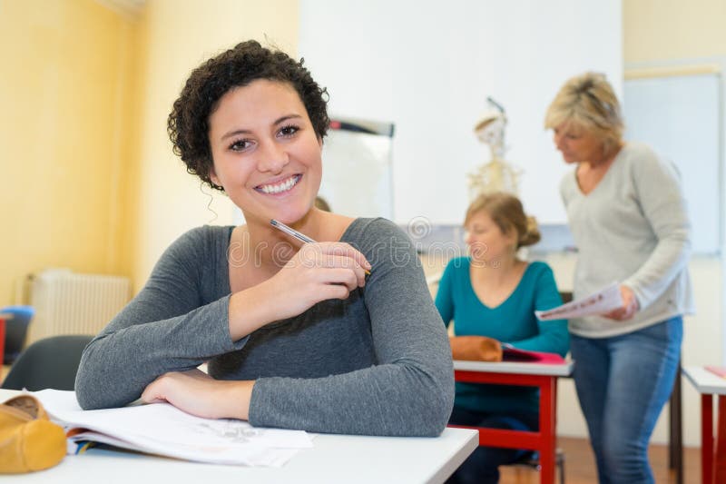 Young People in Classroom Having Exam Stock Photo - Image of highschool ...