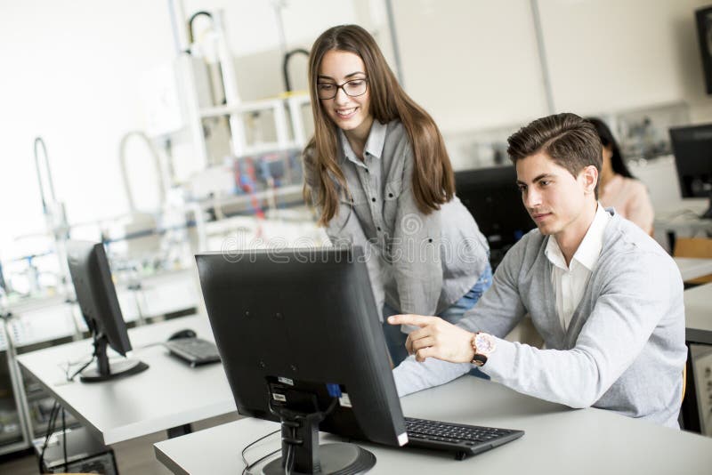 Young People in the Classroom Stock Photo - Image of studying, college ...