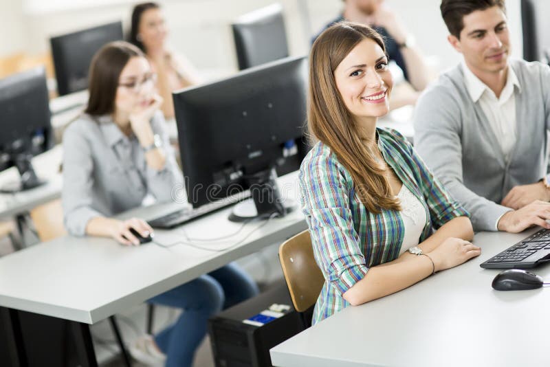 Young People in the Classroom Stock Image - Image of sitting, school ...