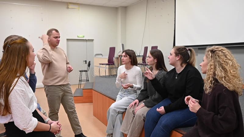 Young People Communicate in Sign Language in a University Classroom ...