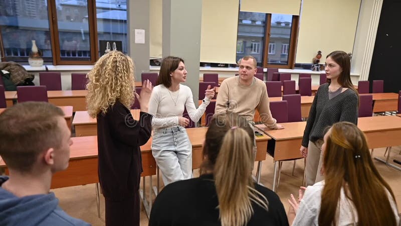 Young People Communicate in Sign Language in a University Classroom ...
