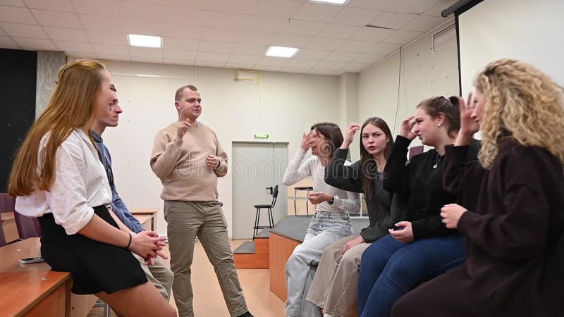 Young People Communicate in Sign Language in a University Classroom ...