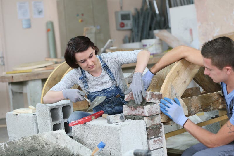 Young People in Craftsmanship Training Stock Photo - Image of girl ...