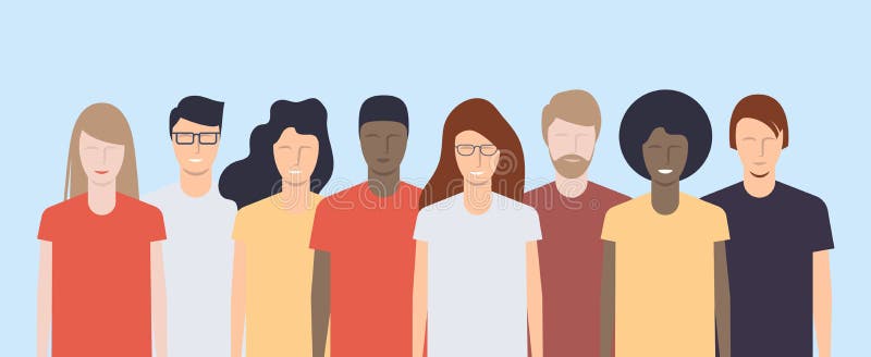 Young People of Different Nationalities and Races Stand Together ...