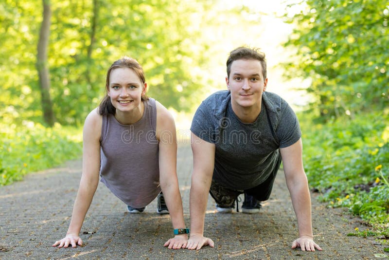 Young People Doing Fitness Workout Stock Photo - Image of healthy ...
