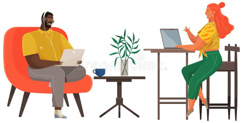 Young People Enjoy Doing Interviews, Making Digital Record with ...