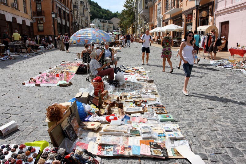 Young People on the Flea Market Editorial Stock Image - Image of happy ...