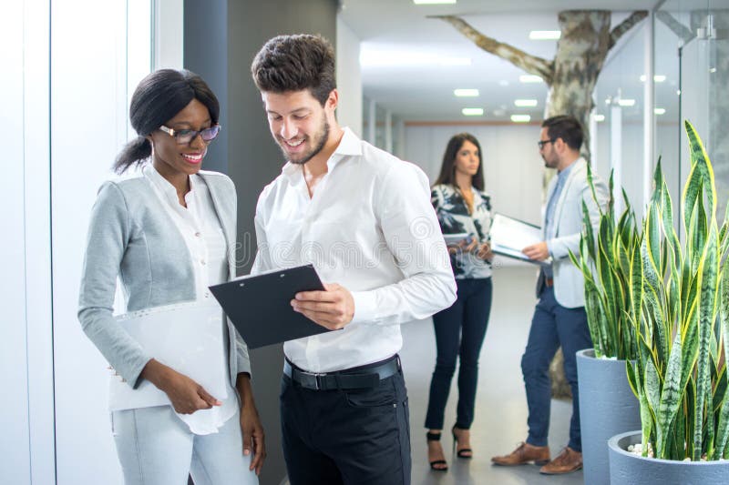 Young People in Formal Wear Talking about New Business Stock Photo ...