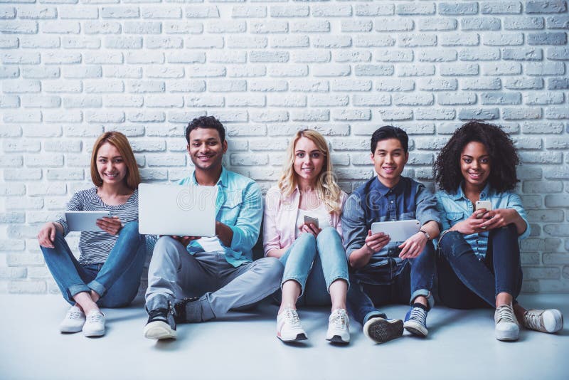 Young people with gadgets stock photo. Image of happy - 72207494