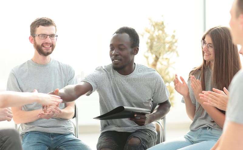 Young People Greet Each Other at the Seminar Stock Photo - Image of ...