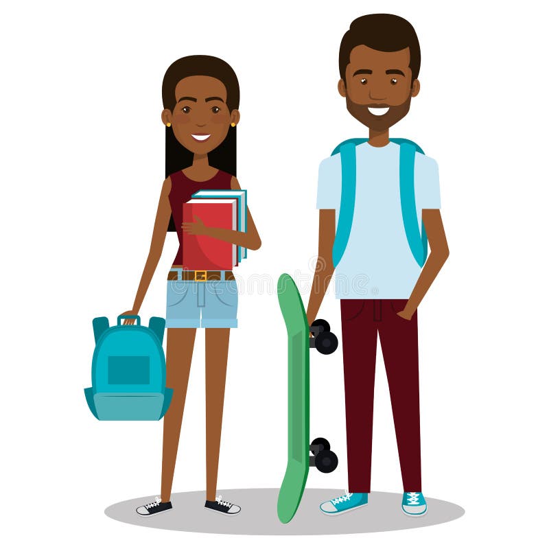 Young People Group Avatars Characters Stock Illustration - Illustration ...