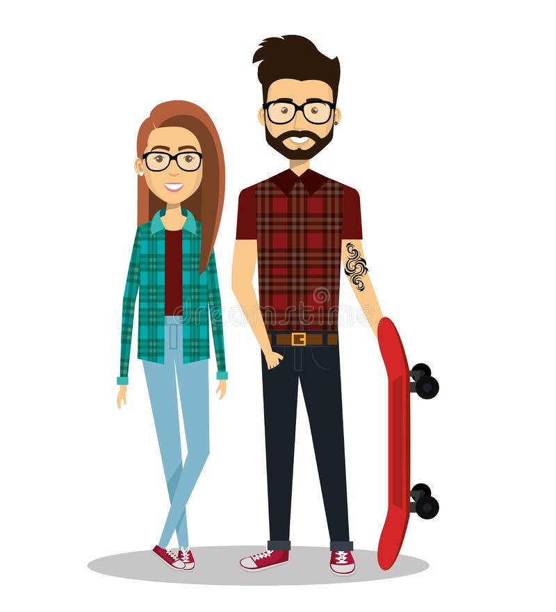 Young People Group Avatars Characters Stock Illustration - Illustration ...