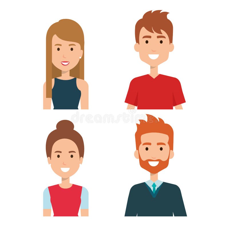 Young people group avatars stock vector. Illustration of male - 143507401