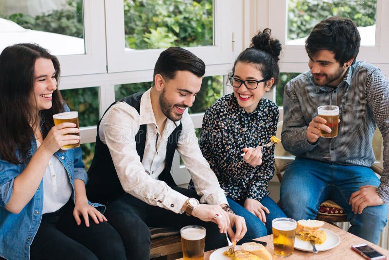 Young People Having Fun in a Bar Stock Image - Image of fashion, event ...
