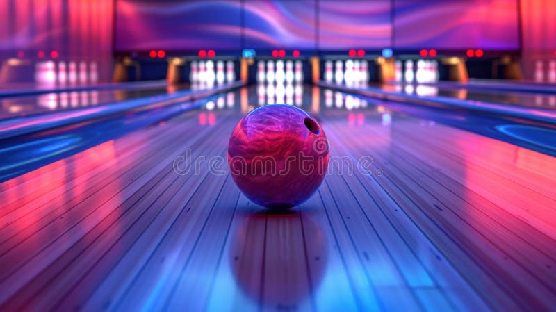Young People Having Fun at a Bowling Alley, Enjoying Competition and ...