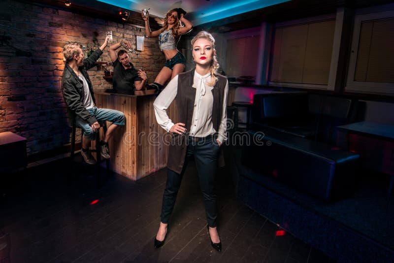 Young People Having Fun at Night Club Stock Image - Image of laughing ...