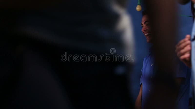 Young People Having Fun at Rooftop Party, Man Breakdancing Stock ...