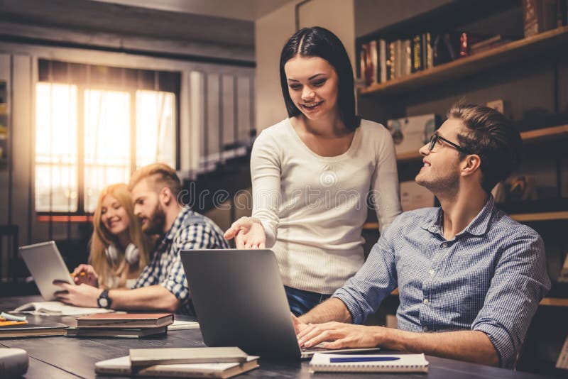 Young People in the Library Stock Image - Image of learn, people: 85173793