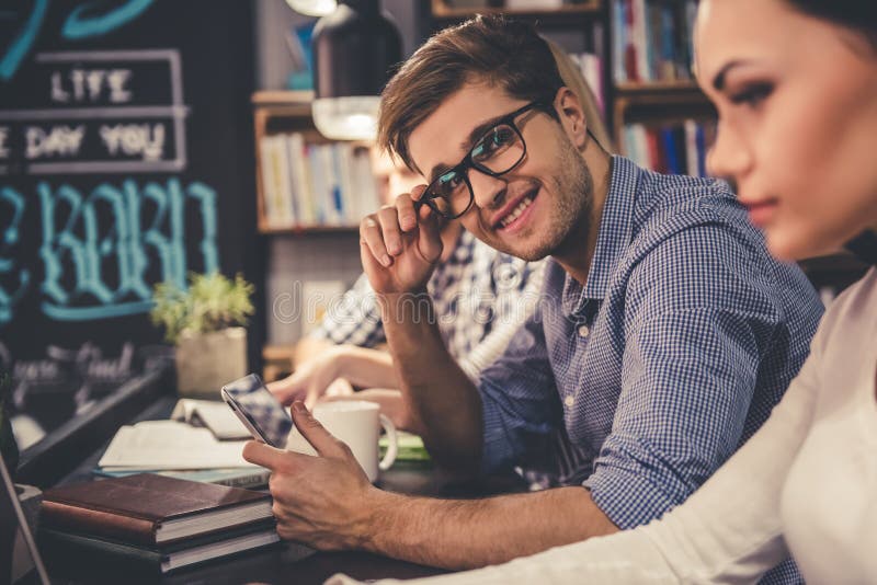 Young People in the Library Stock Image - Image of expression, happy ...
