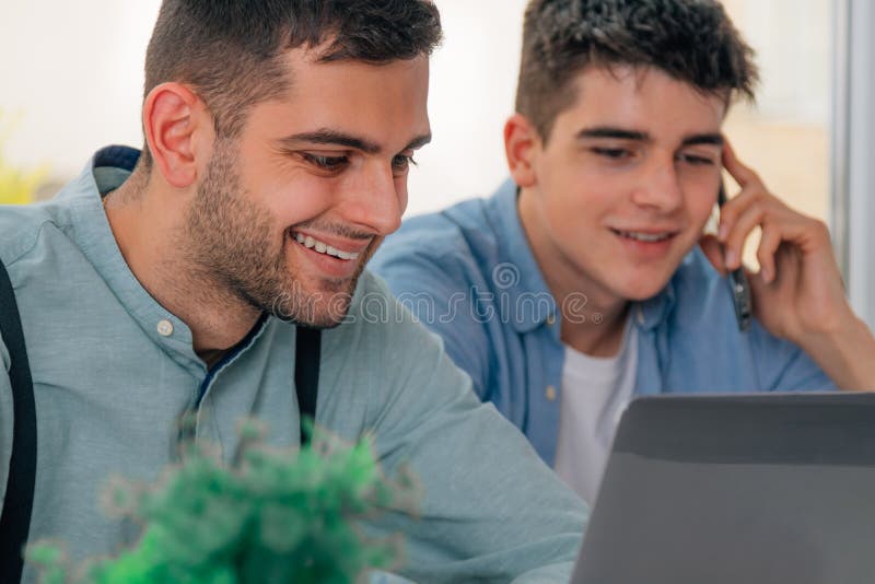 People Looking at the Computer Stock Photo - Image of cyber, school ...