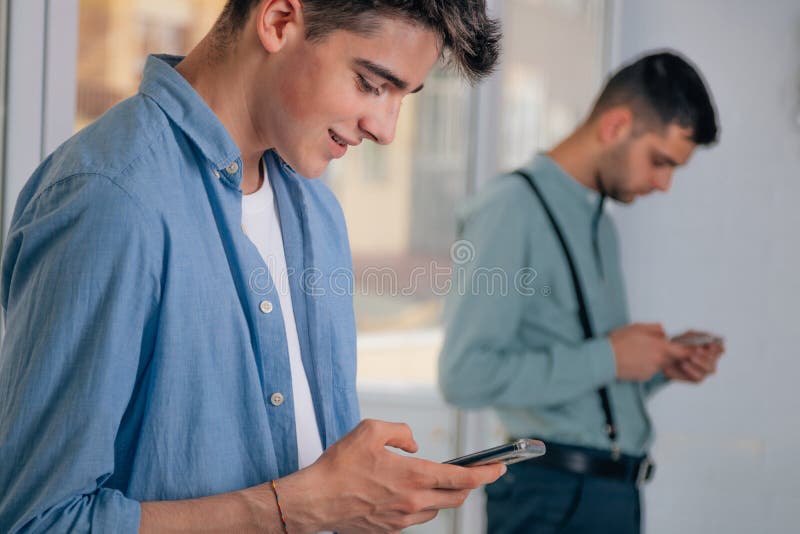 People Looking at the Mobile Phone Stock Image - Image of social, high ...