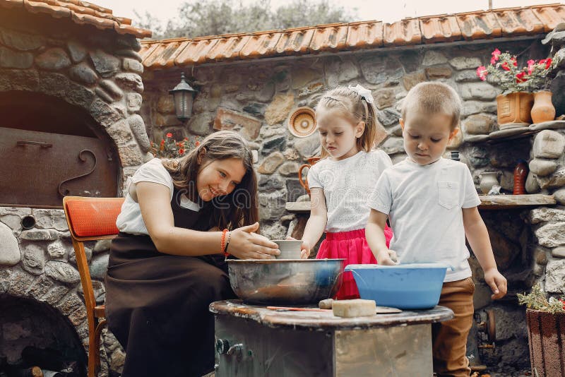 Young People Make Jug in Pottery Stock Image - Image of manufacturing ...