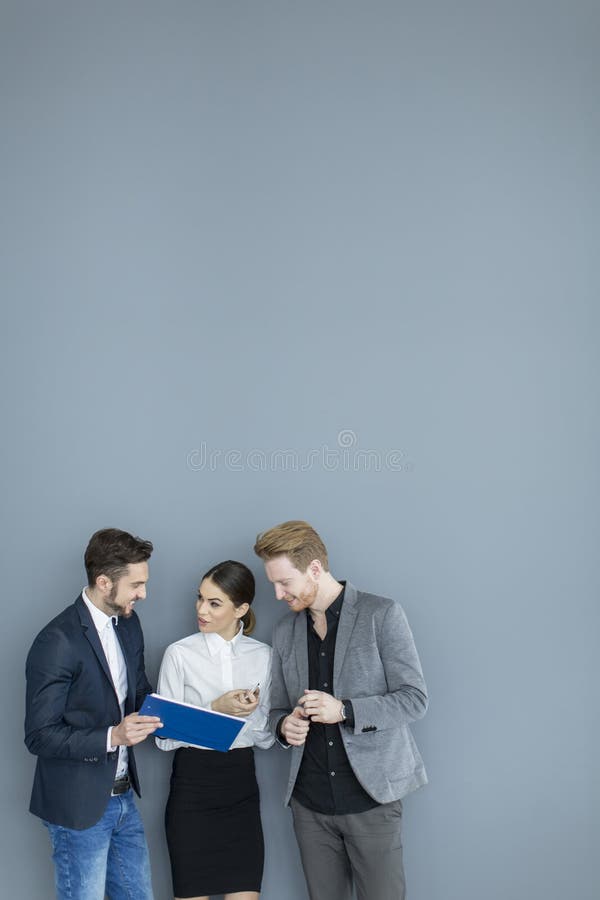 Portrait of Happy Business People at Office Stock Photo - Image of ...