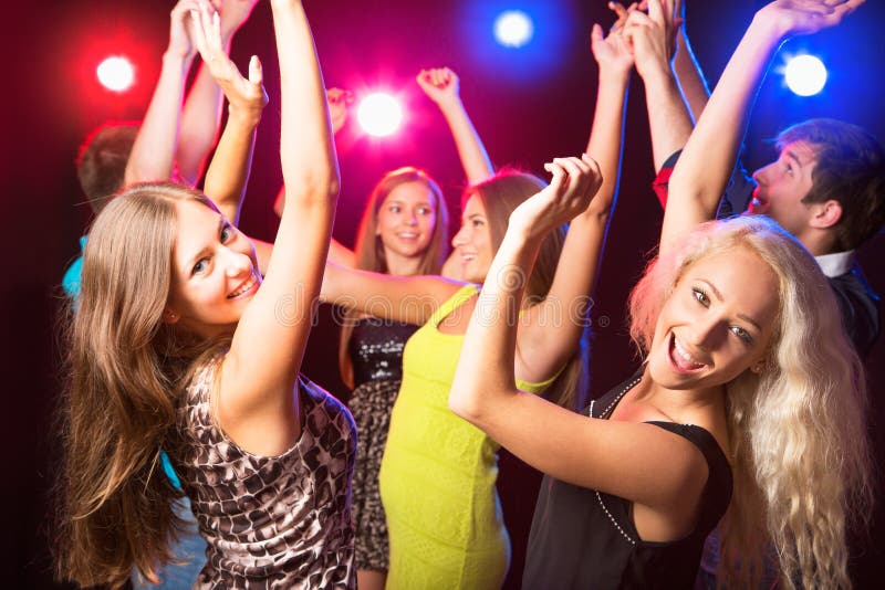 Party People Dancing in Disco or Club Stock Image - Image of attractive ...