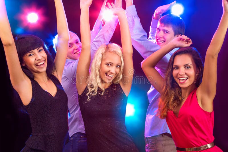 Party People Dancing in Disco Club Stock Image - Image of happy, music ...