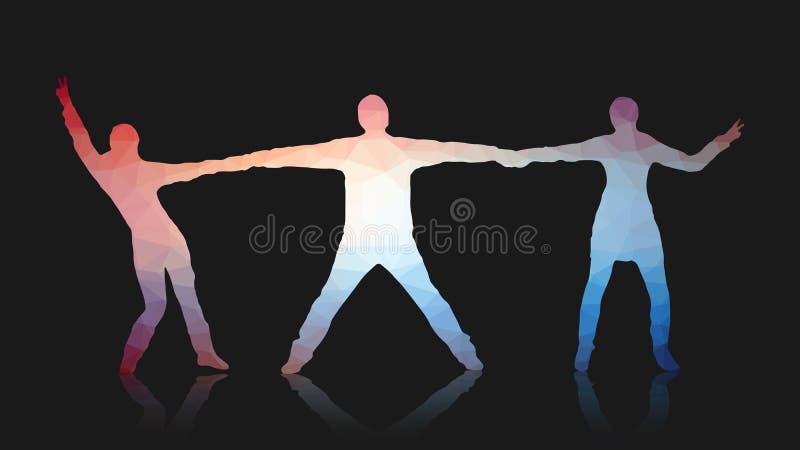 Young People Posing for the Camera. Triangles Abstract Pattern. Vector ...