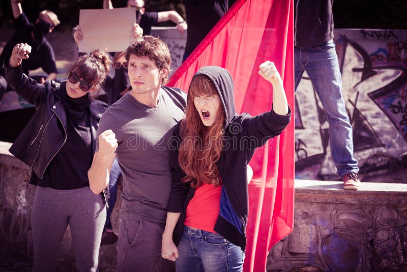 Young people protesting stock image. Image of revolt - 71133961