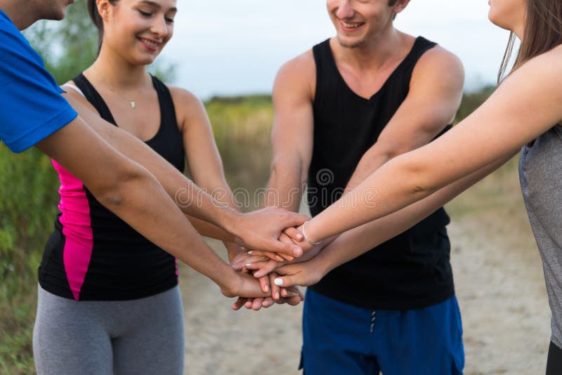 Young People Putting Hands Together for Motivation Stock Photo - Image ...