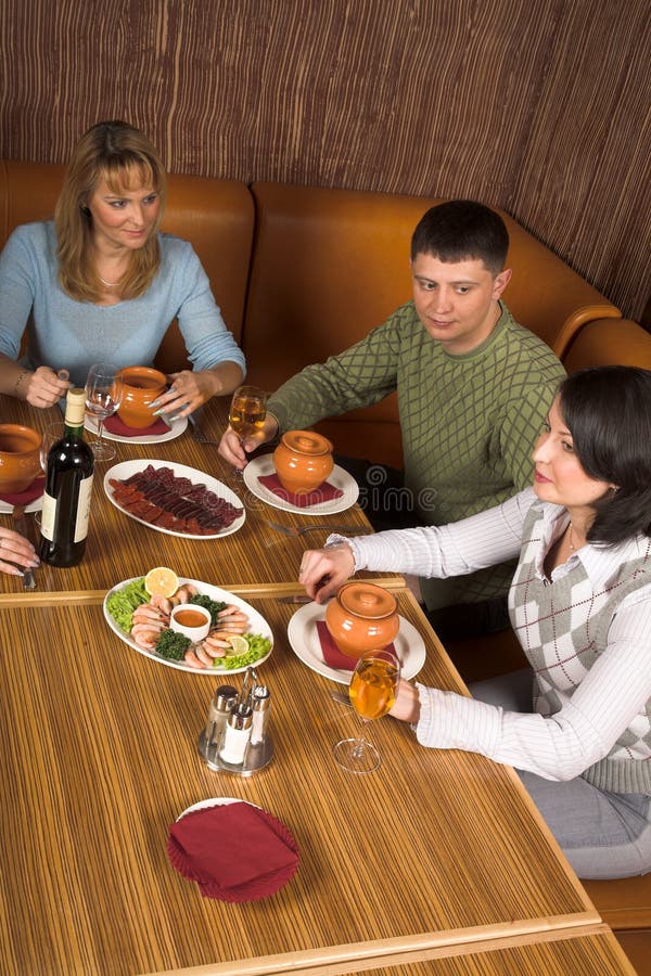 Young People at the Restaurant Stock Photo - Image of beverage ...