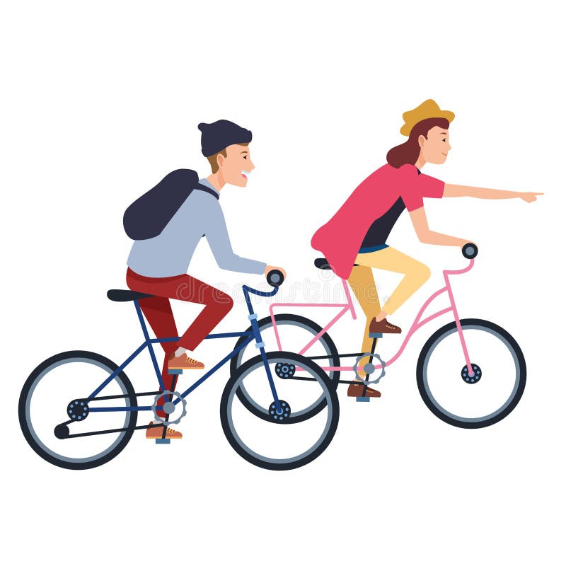 People Riding Scooters Motorcycles Cartoon Stock Vector - Illustration ...