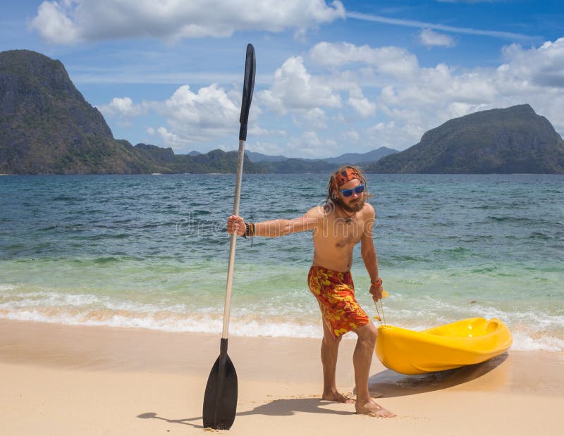 Young People Rowing in Kayak Stock Photo - Image of people, boat: 59462510