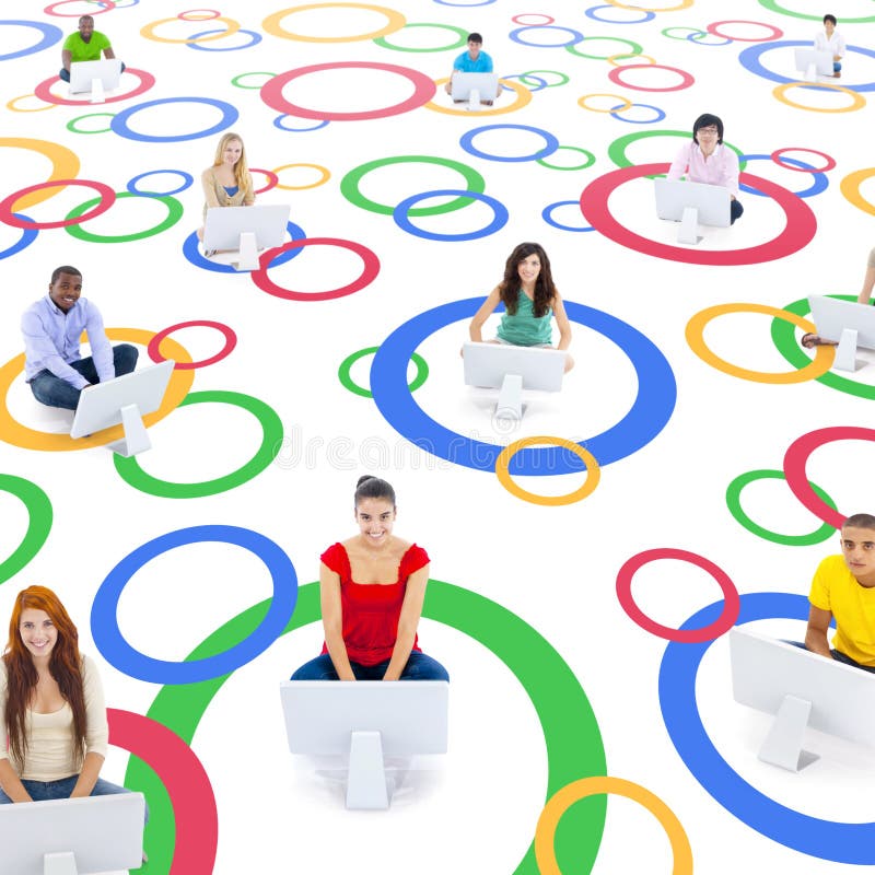 People Social Networking and Computer Network Concepts Stock Image ...