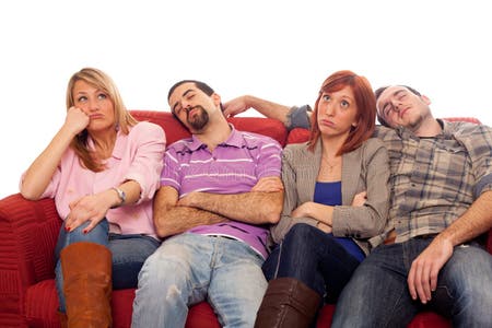 Young People on Sofa stock image. Image of group, looking - 18585691