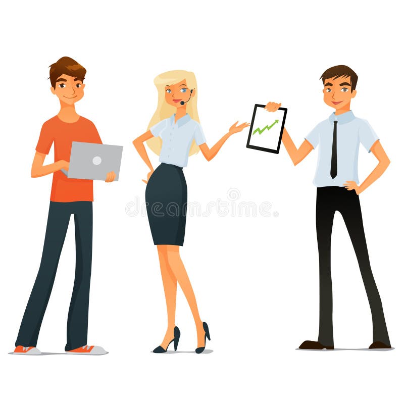 Young People Start Startup Business Stock Vector - Illustration of ...