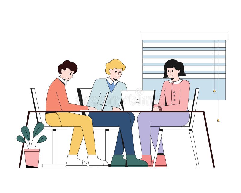 Young People Talking in Open Space Office. Discussion and Brainstorming ...