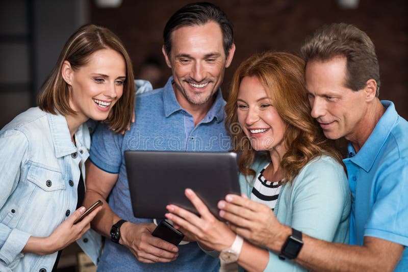 Young People Using Digital Tablet Stock Image - Image of friendship ...