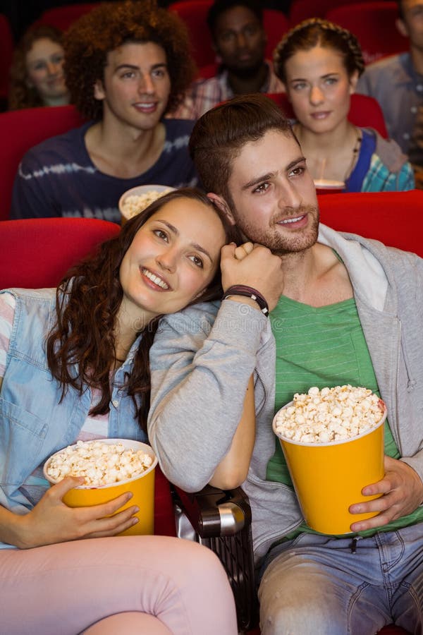 Young People Watching a Film Stock Image - Image of happy, performance ...