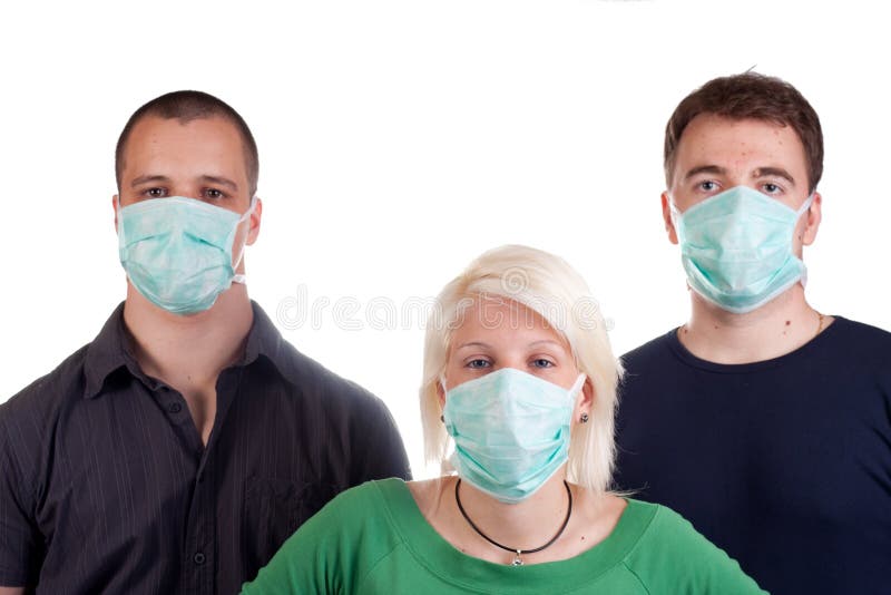 Young People Wearing Flu Masks Stock Photo - Image of danger, epidemic ...