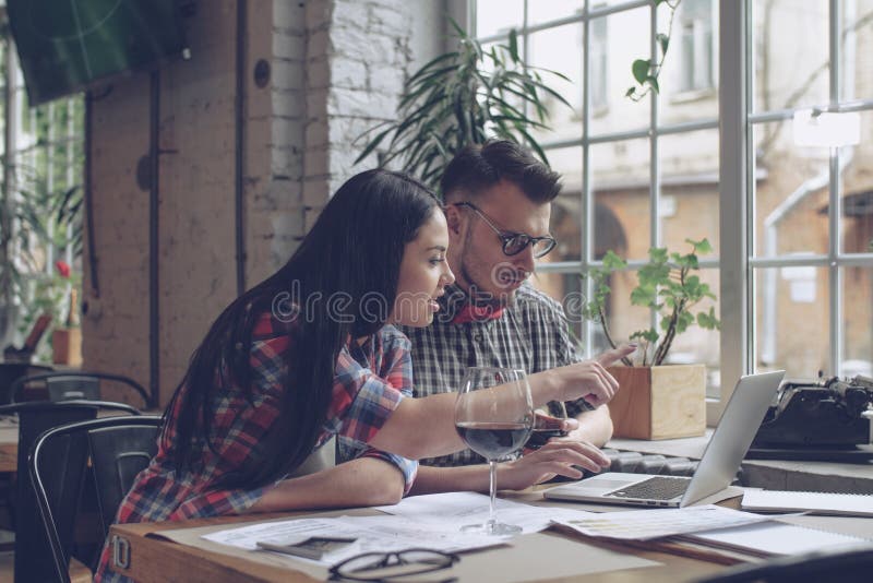 Working people in cafe stock image. Image of business - 105582043