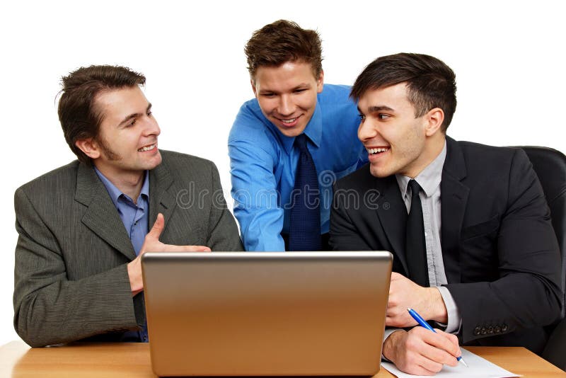 Young People at Work Discussing Stock Photo - Image of hair, deal: 39020778