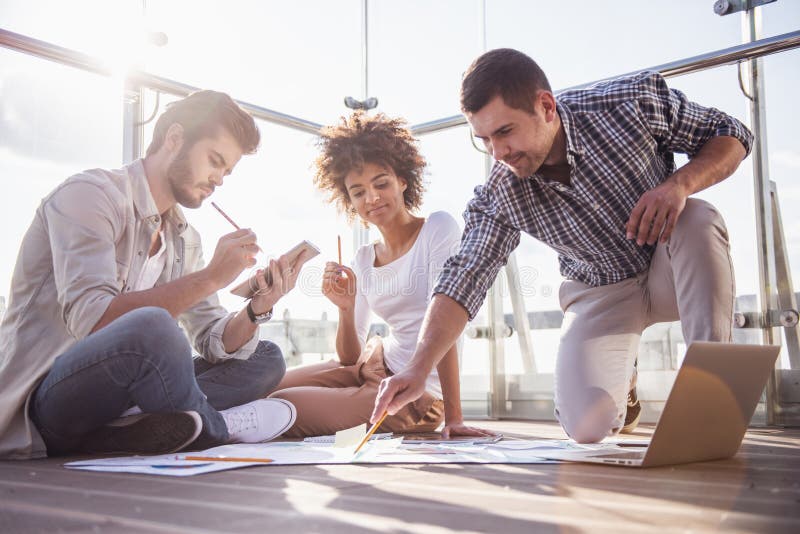 Young people working stock image. Image of digital, graph - 295880269