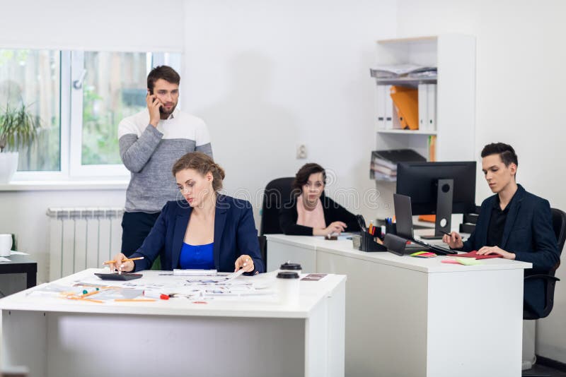 Young People Working in the Modern Office. Business Concept Stock Photo ...