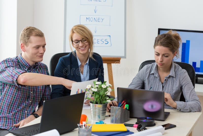 Young People Working in Office Stock Image - Image of occupation ...